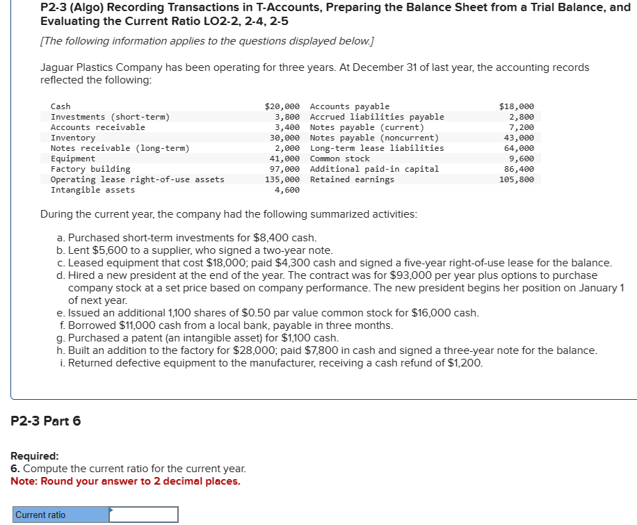 Solved P2-3 (Algo) ﻿Recording Transactions in T-Accounts, | Chegg.com