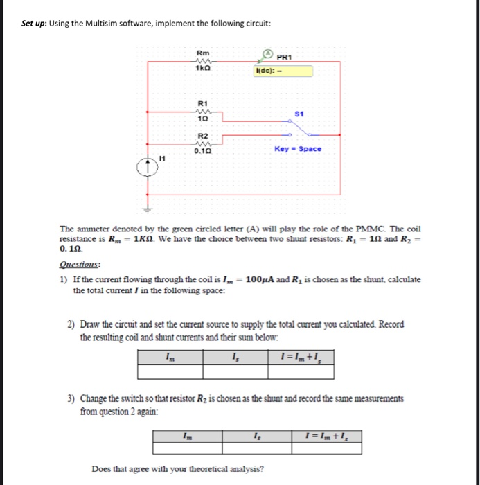Solved Set up: Using the Multisim software, implement the | Chegg.com