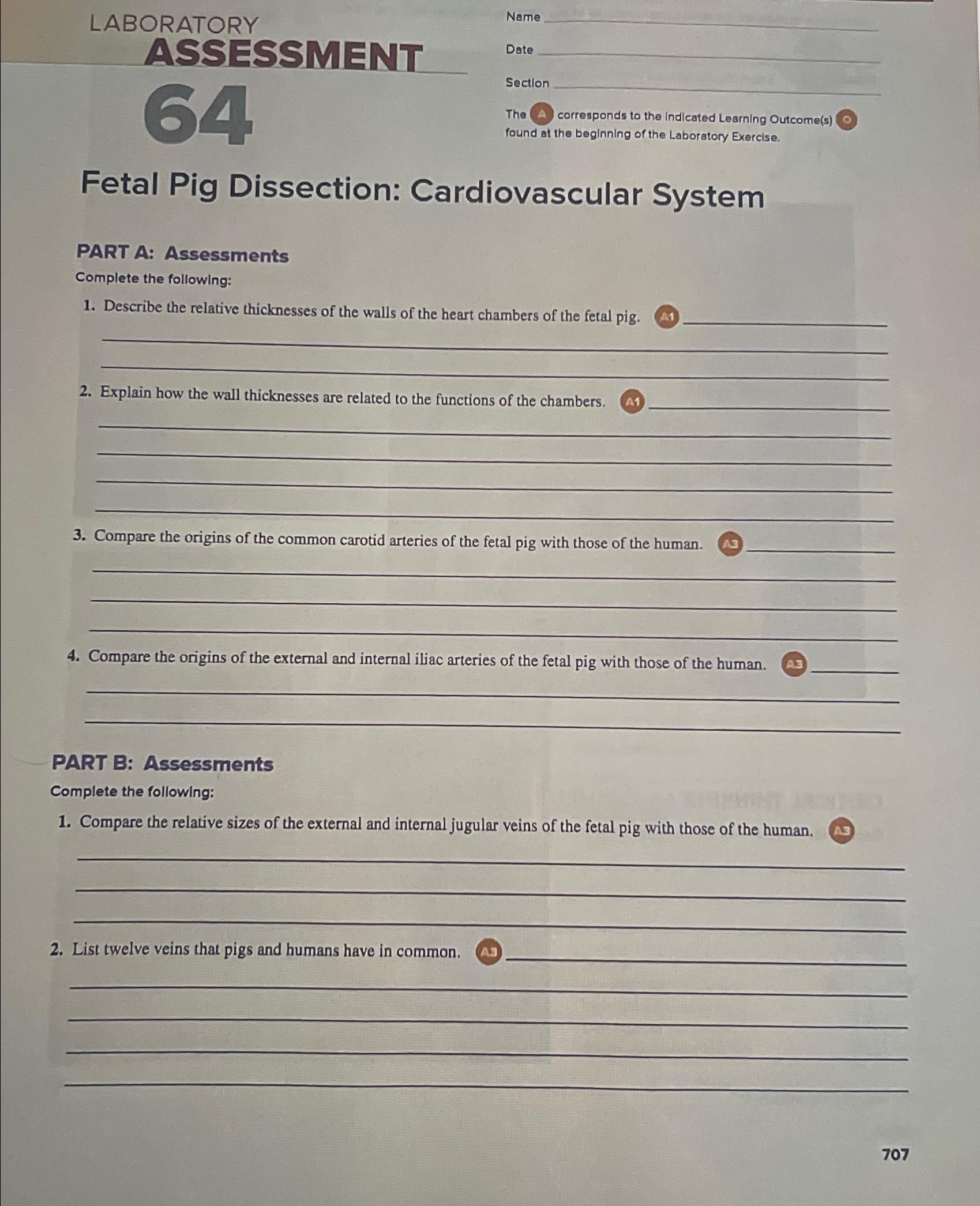 Solved LABORATORYNameASSESSMENTDate64SectionThe corresponds | Chegg.com