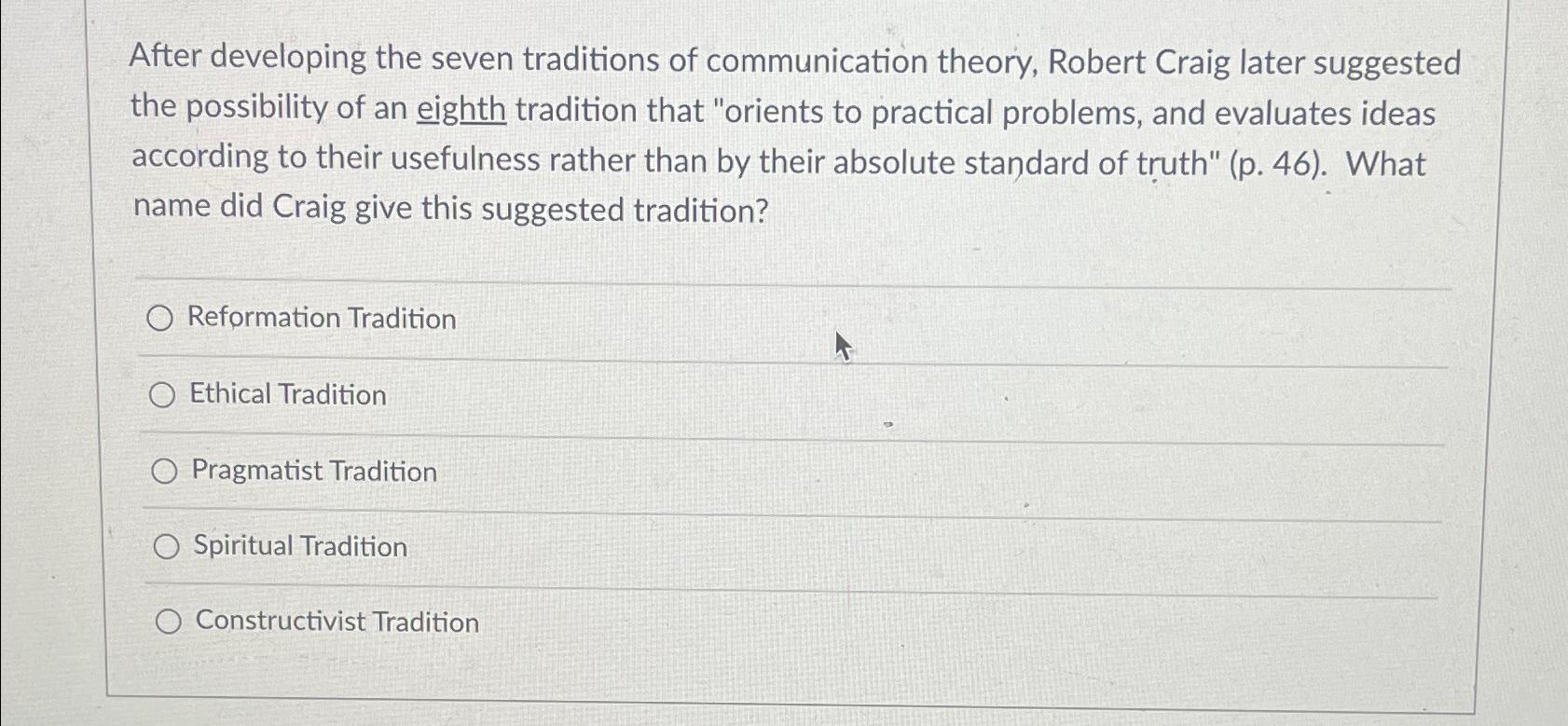 Solved After developing the seven traditions of | Chegg.com