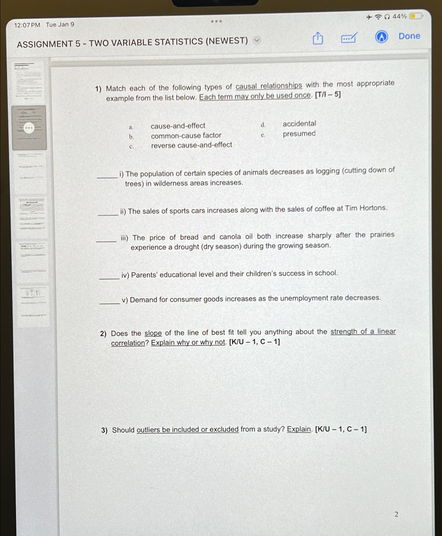 Solved 12:07PM Tue Jan 9ASSIGNMENT 5 - ﻿TWO VARIABLE | Chegg.com