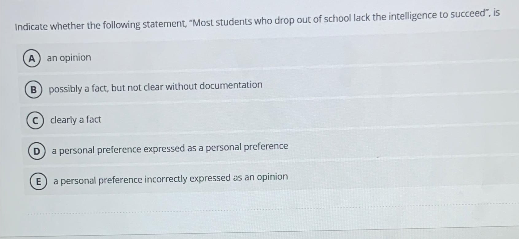 Solved Indicate whether the following statement, "Most | Chegg.com