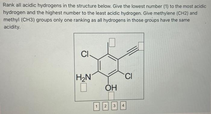 Solved Rank all acidic hydrogens in the structure below. | Chegg.com