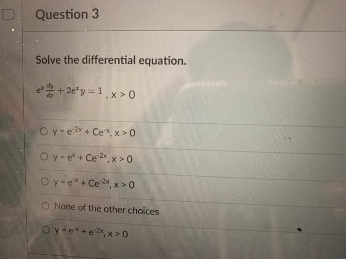 Solved Solve the differential equation. | Chegg.com Solved Solve the differential equation. | Chegg.com