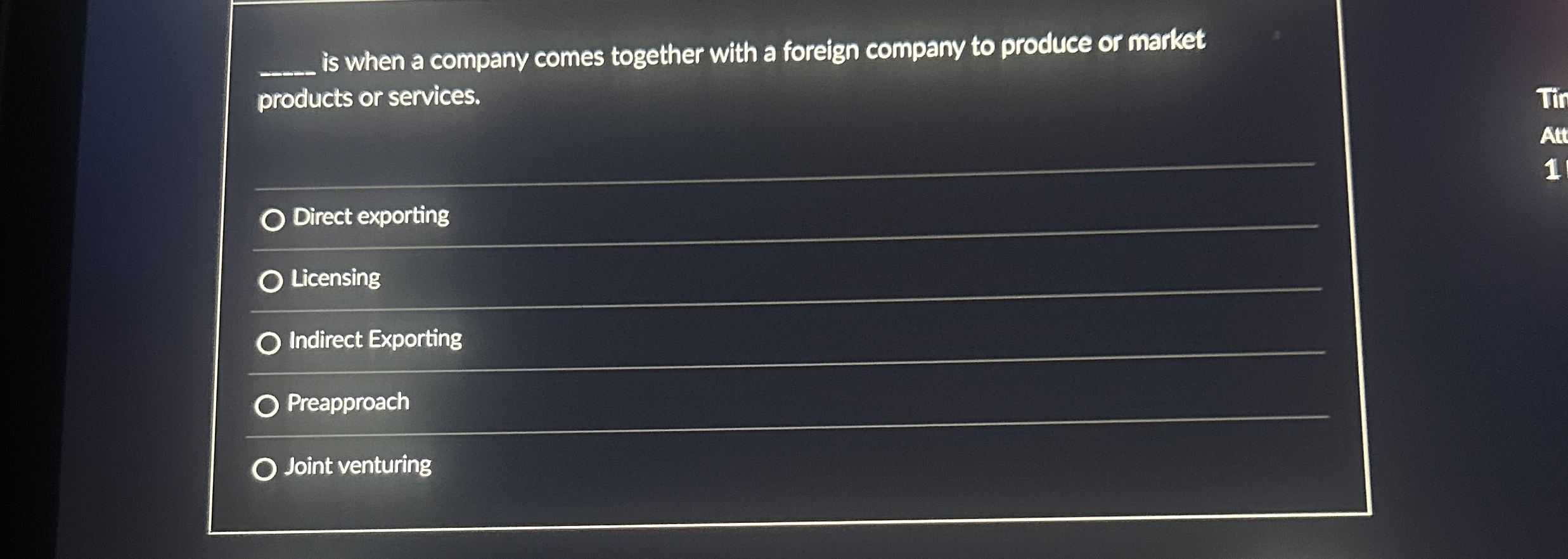 Solved q, ﻿is when a company comes together with a foreign | Chegg.com
