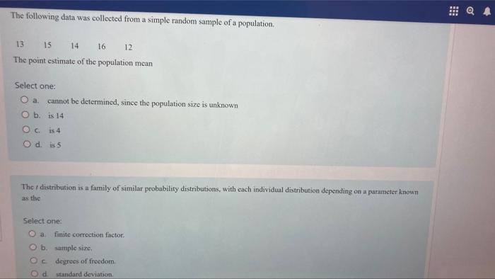 Solved A single numerical value used as an estimate of a | Chegg.com