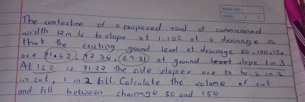 Solved The centerline of a propored road of commisiseded | Chegg.com