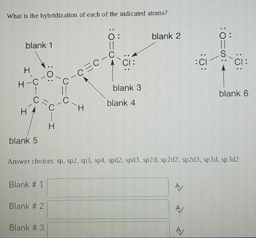 Solved What is the hybridization of each of the indicated | Chegg.com