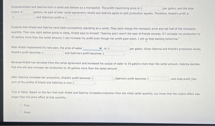 Solved 3. Breakdown of a cartel agreement Consider a town in | Chegg.com