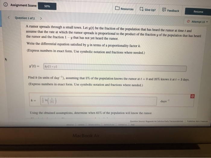 Solved Assignment Score: 50% Resources Give Up? Feedback | Chegg.com