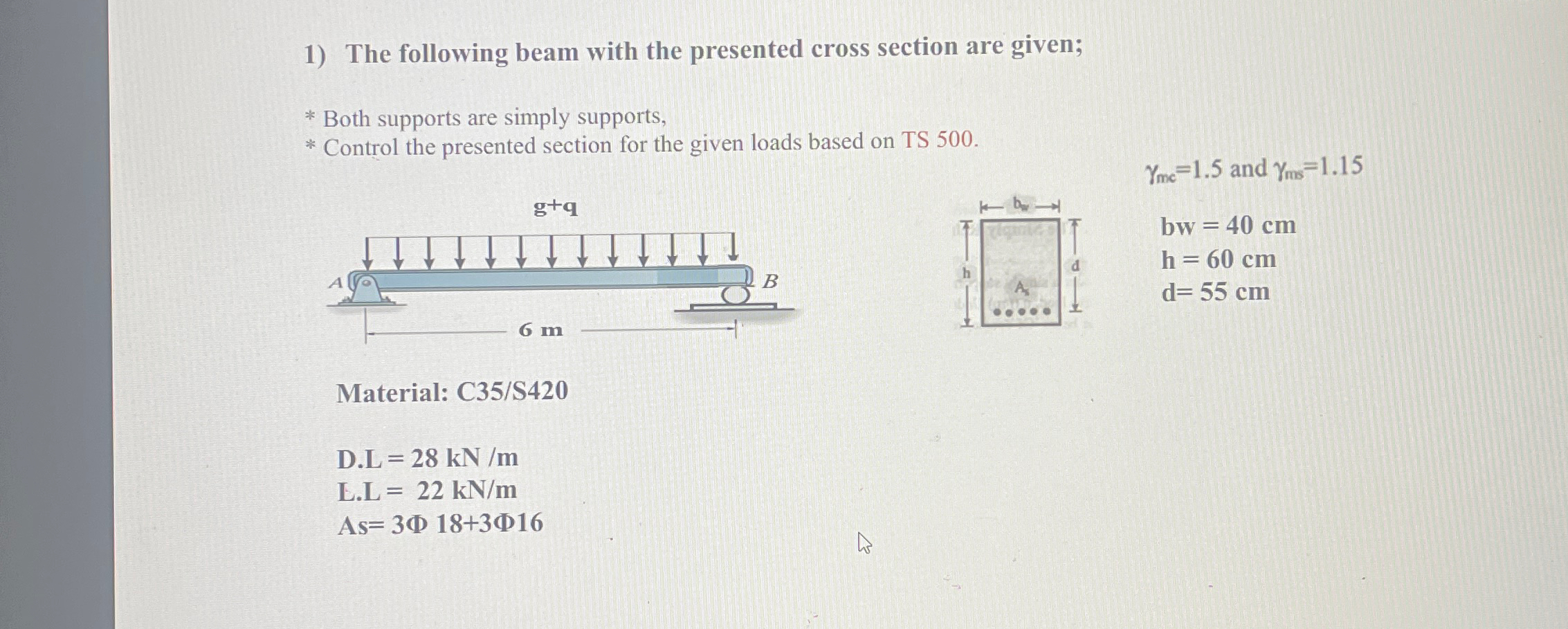 The following beam with the presented cross section | Chegg.com