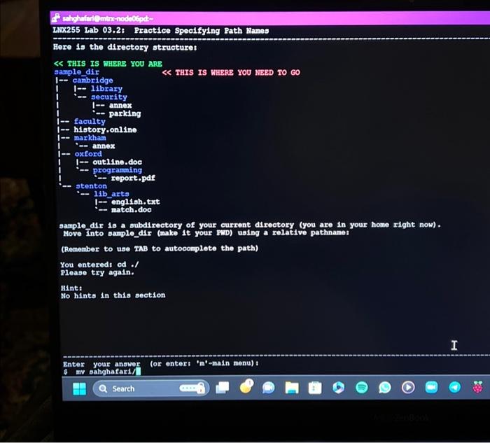 Solved LNK255 Lab 03.2: Rractice Specifying Rath Names Here | Chegg.com