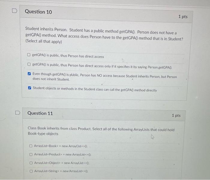 Solved Student inherits Person. Student has a public method | Chegg.com