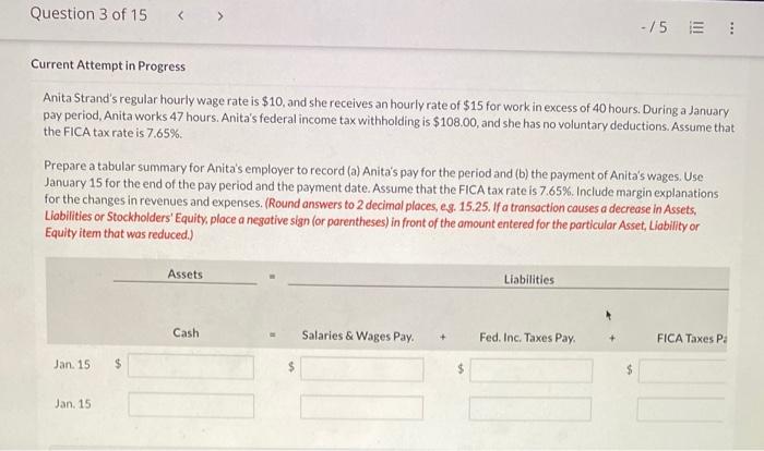 Solved Anita Strand's regular hourly wage rate is $10, and | Chegg.com