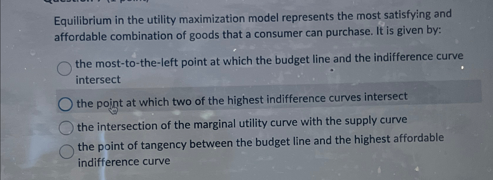 Solved Equilibrium in the utility maximization model | Chegg.com