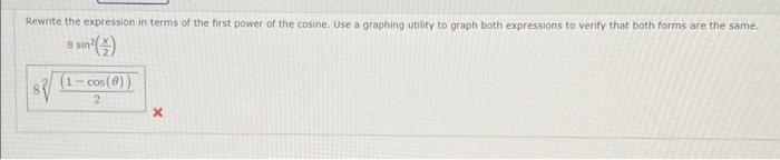 Solved Rewrite the expression in terms of the first power of | Chegg.com