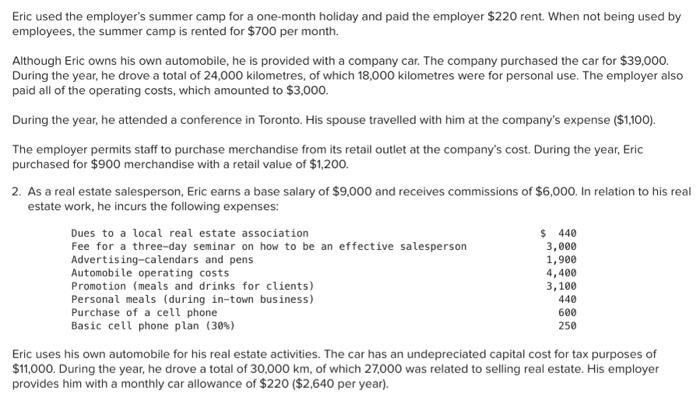 Eric Fenson is employed as a shipping supervisor. In | Chegg.com