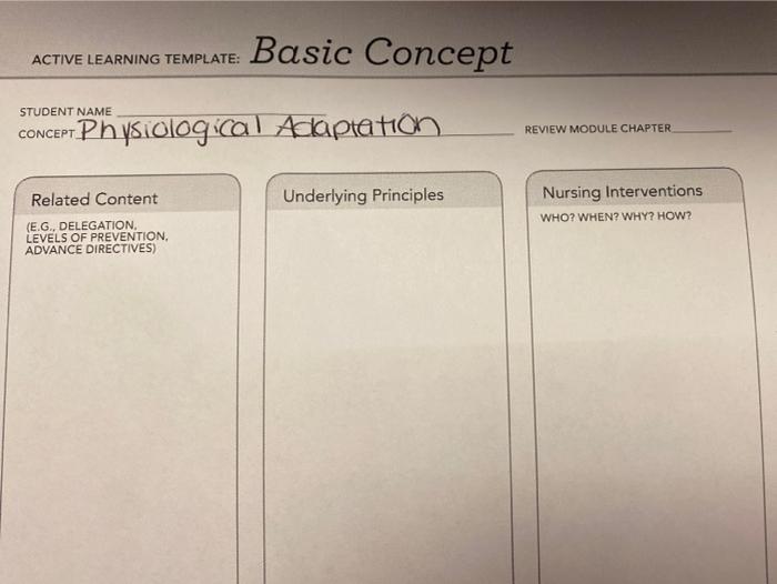 Solved Basic Concept ACTIVE LEARNING TEMPLATE: STUDENT NAME | Chegg.com