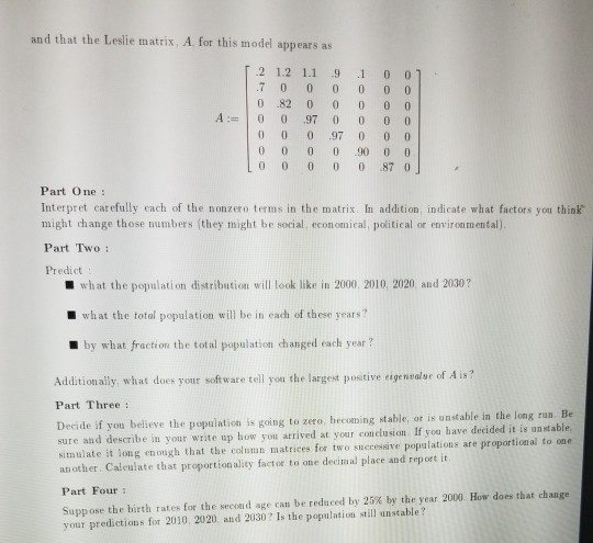 Solved Background Population modeling is useful from | Chegg.com