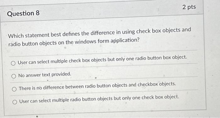 Solved Which statement best defines the difference in using | Chegg.com