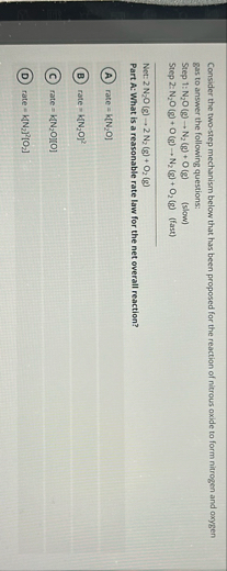 Solved Consider the two-step mechanism below that has been | Chegg.com
