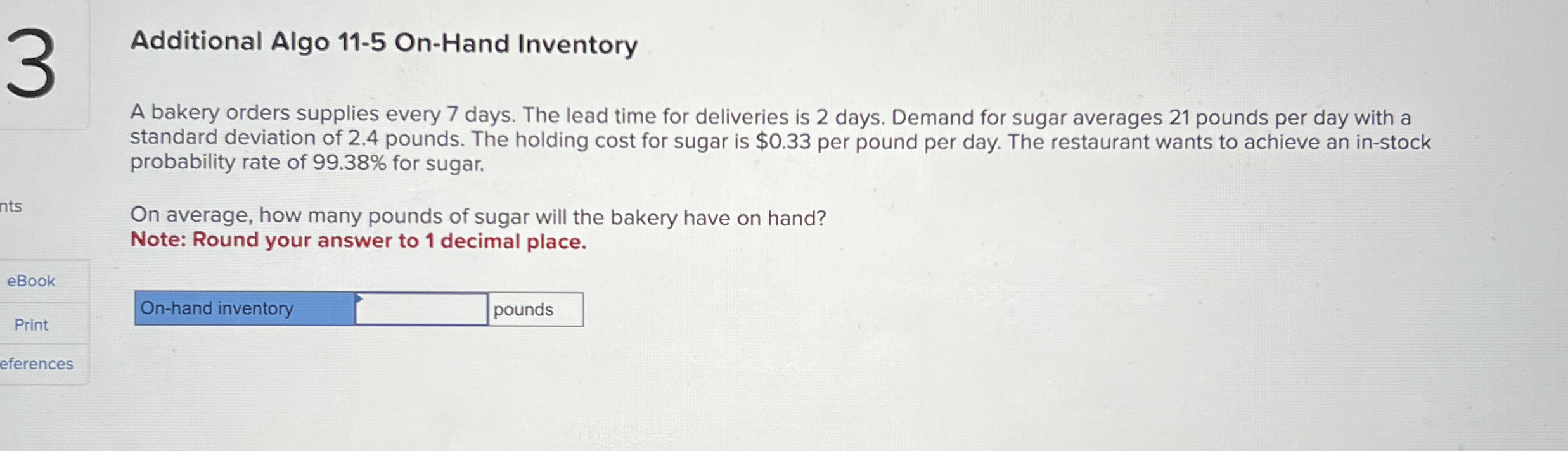 Solved Additional Algo 11-5 ﻿On-Hand InventoryA bakery | Chegg.com