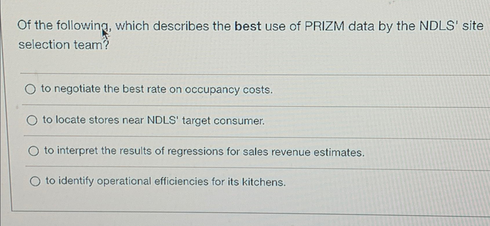 Solved Of the following, which describes the best use of | Chegg.com