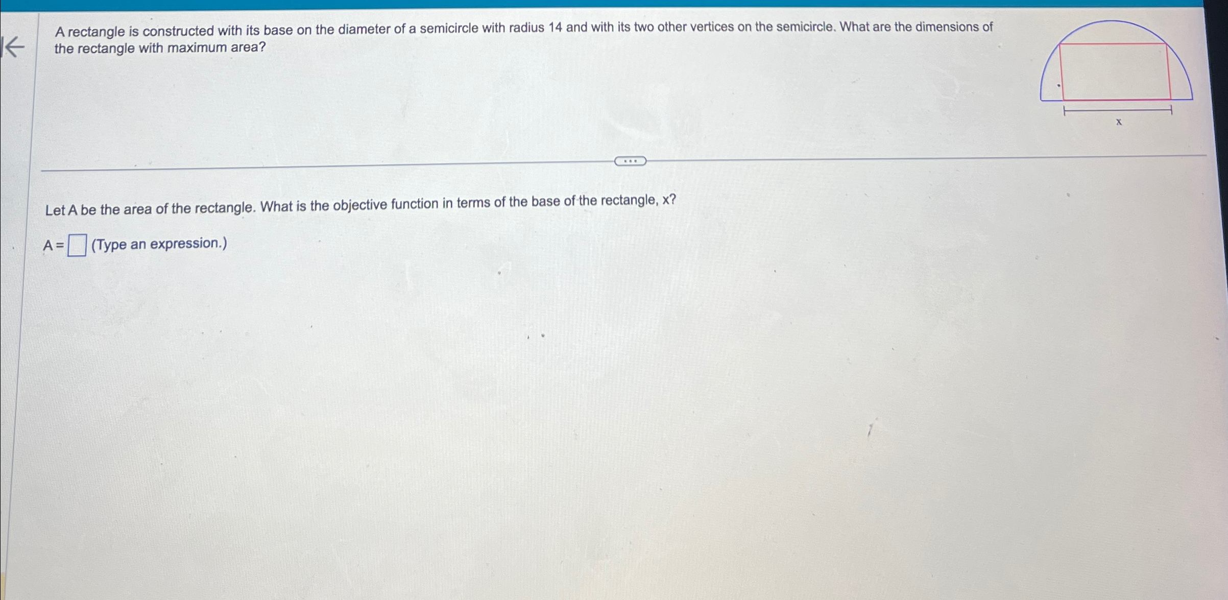 Solved A rectangle is constructed with its base on the | Chegg.com