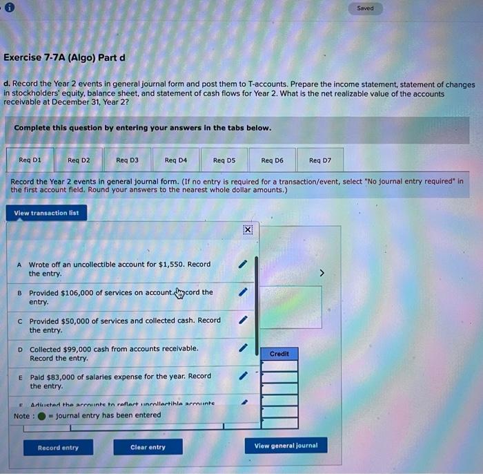 Solved Required information Exercise 7-7A (Algo) Effect of | Chegg.com