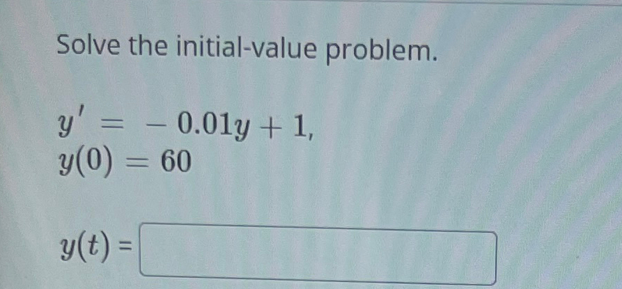 Solved Solve the initial-value | Chegg.com