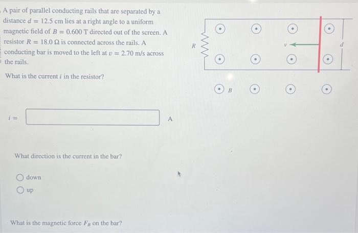 Solved A pair of parallel conducting rails that are | Chegg.com