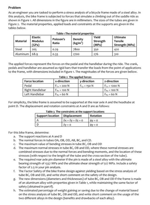 Problem As an engineer you are tasked to perform a | Chegg.com