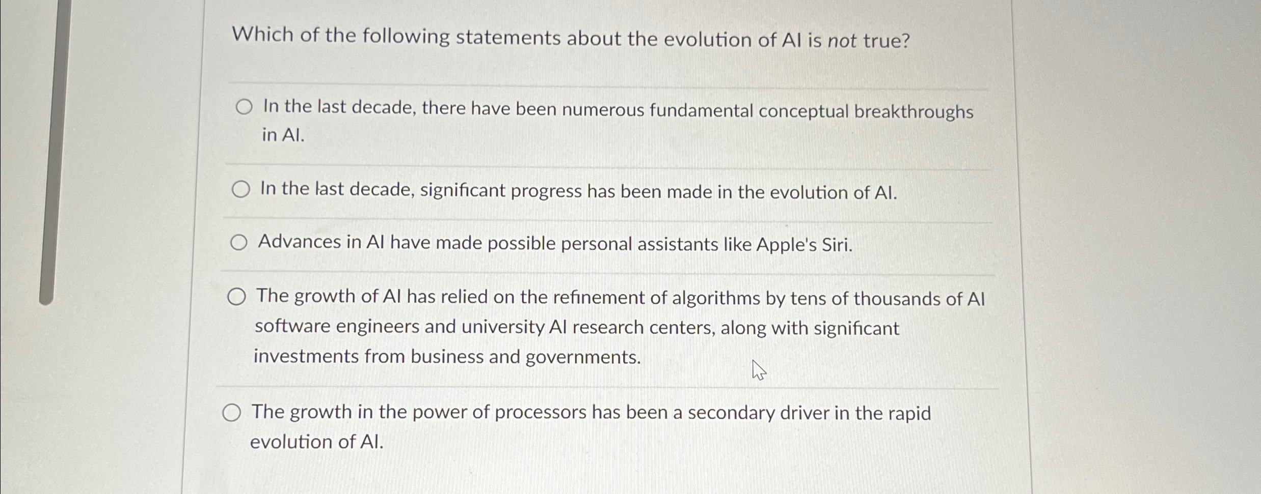 Solved Which of the following statements about the evolution | Chegg.com