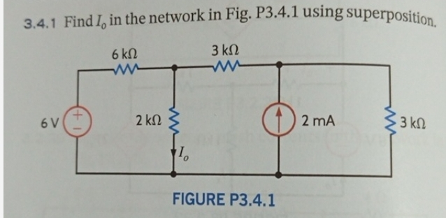 Solved 3.4.1 ﻿Find I0 ﻿in the network in Fig. P3.4.1 ﻿using | Chegg.com