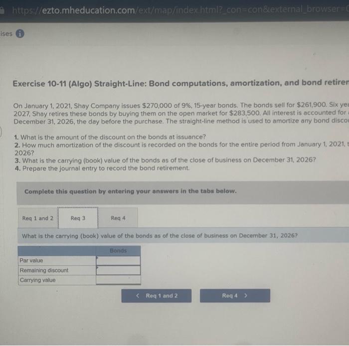 Solved Exercise 10.11 (Algo) Straight-Line: Bond | Chegg.com