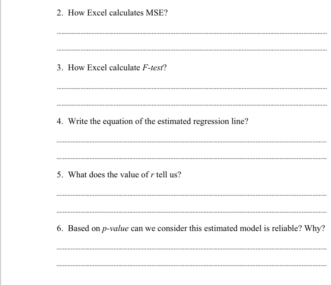 Solved How Excel calculates MSE?q,q,How Excel calculate | Chegg.com