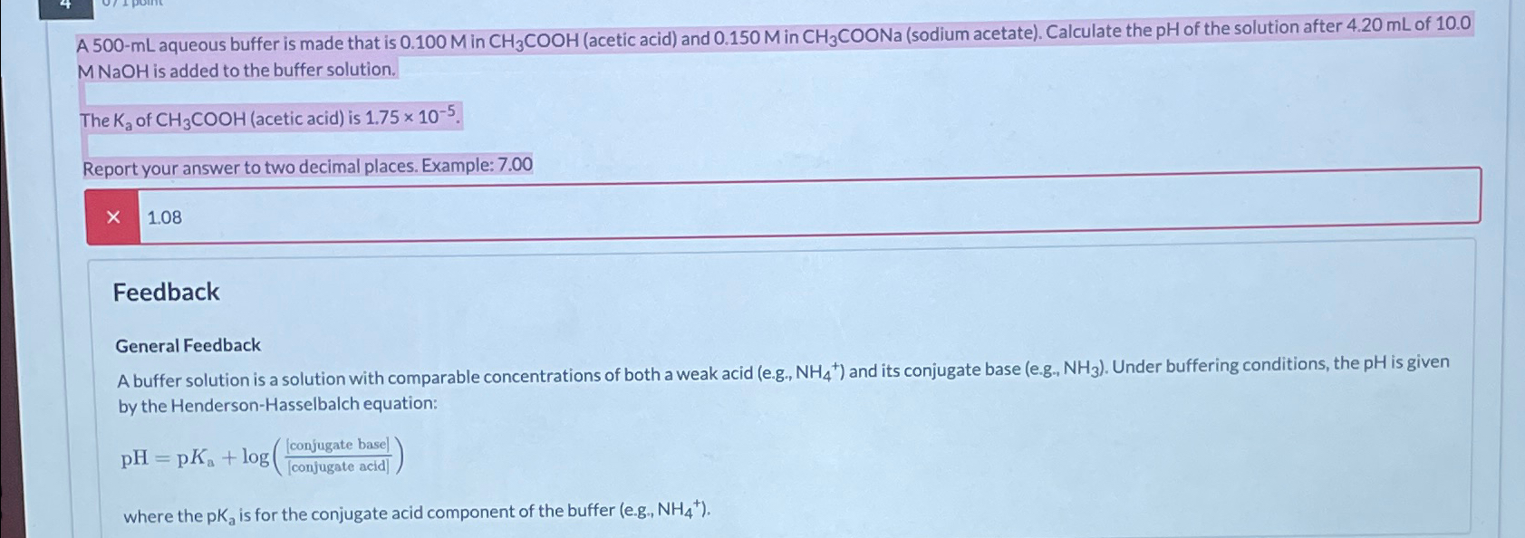 Solved A 500-mL ﻿aqueous buffer is made that is 0.100M ﻿in | Chegg.com