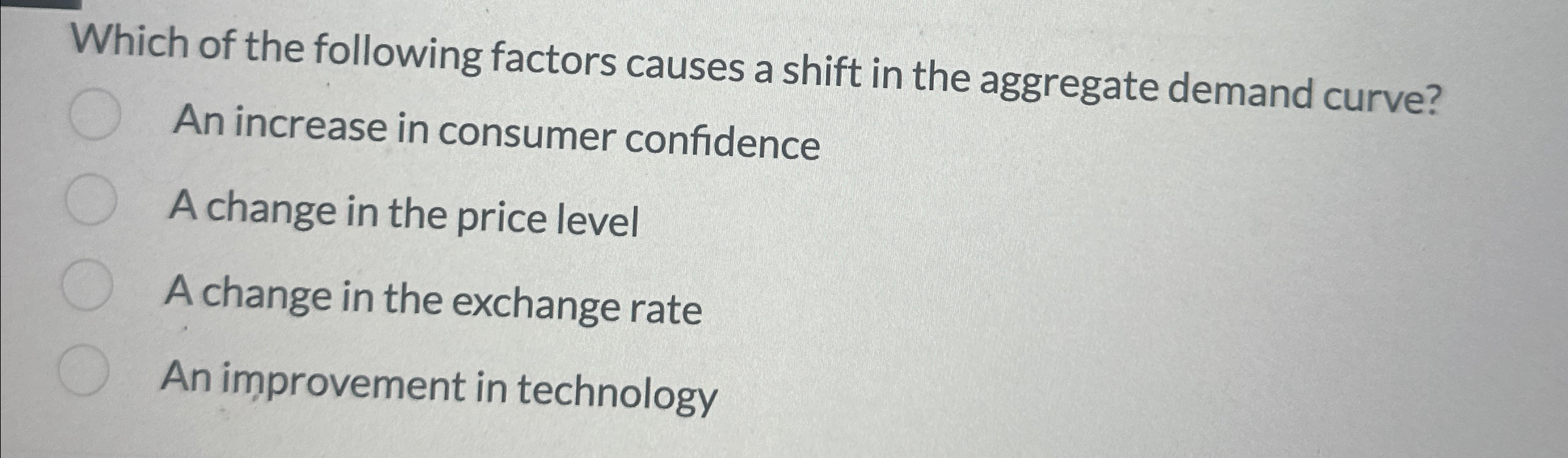 Solved Which of the following factors causes a shift in the | Chegg.com