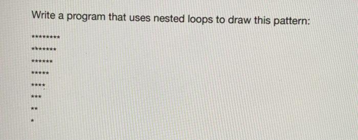 Solved Write A Program That Uses Nested Loops To Draw This 4187
