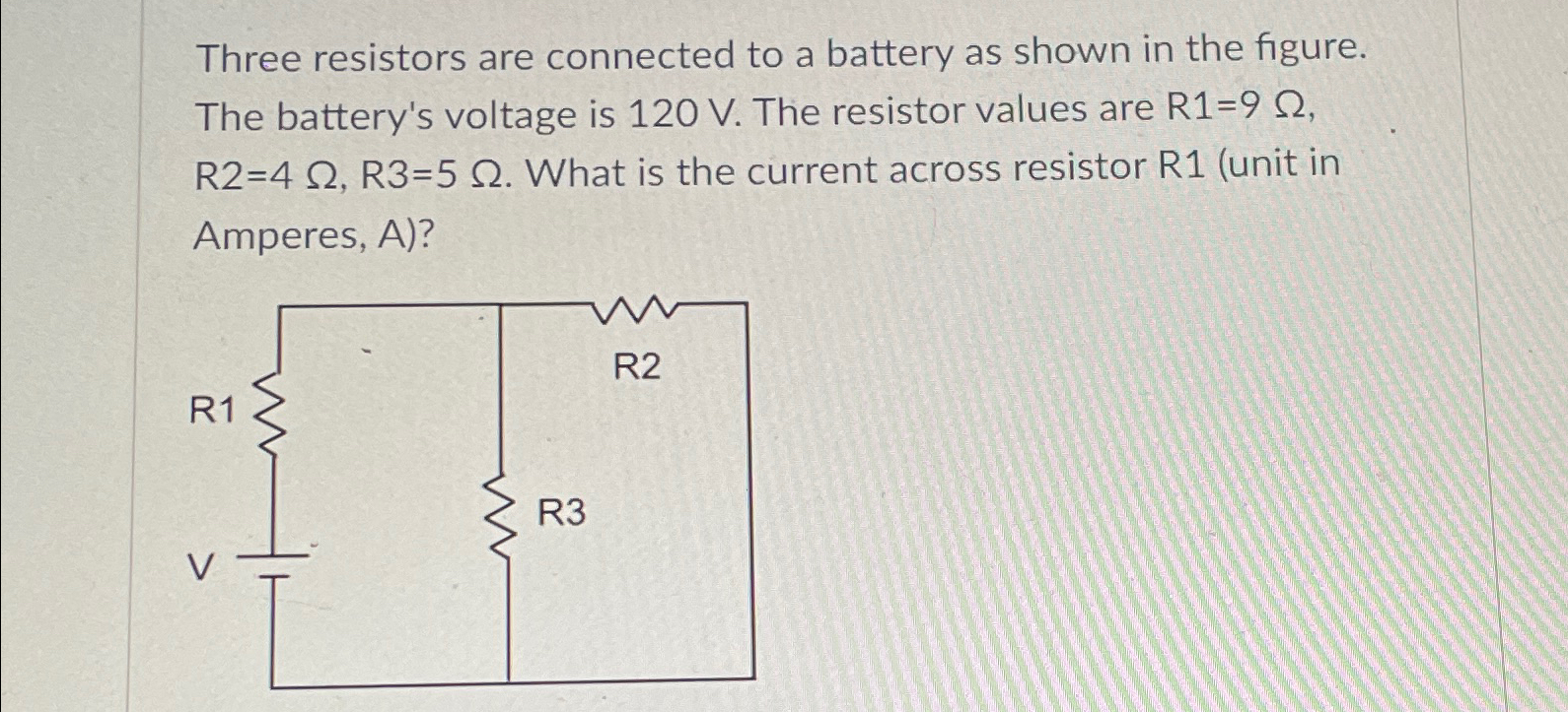 Solved Three resistors are connected to a battery as shown | Chegg.com