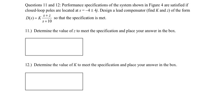 Solved Questions 11 and 12: Performance specifications of | Chegg.com