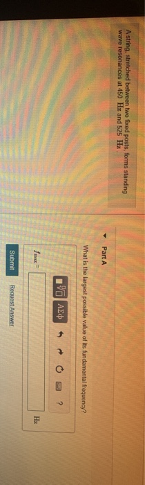 Solved A string, stretched between two faced posts, forms | Chegg.com