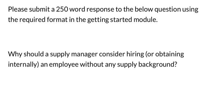 Solved Please submit a 250 word response to the below | Chegg.com