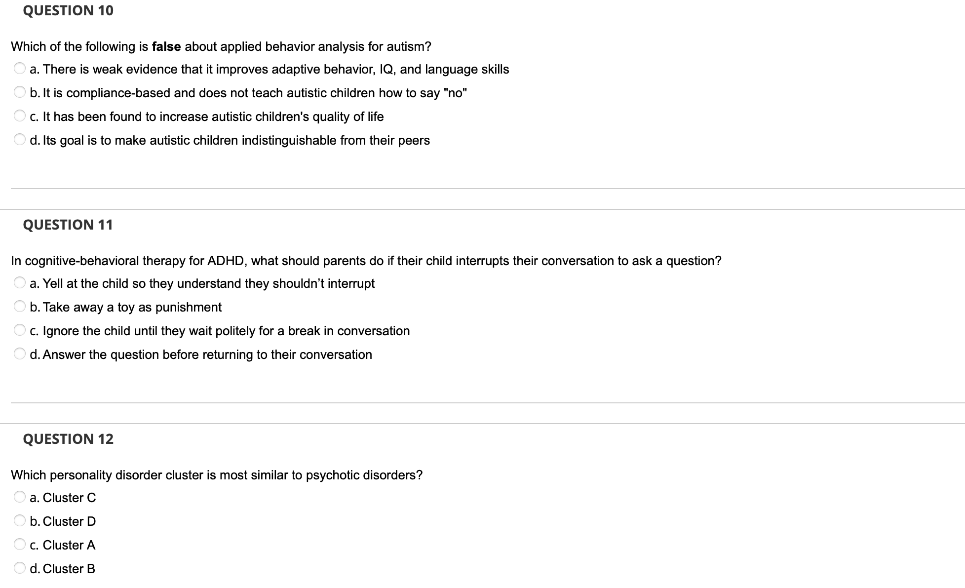 Solved QUESTION 10Which of the following is false about | Chegg.com