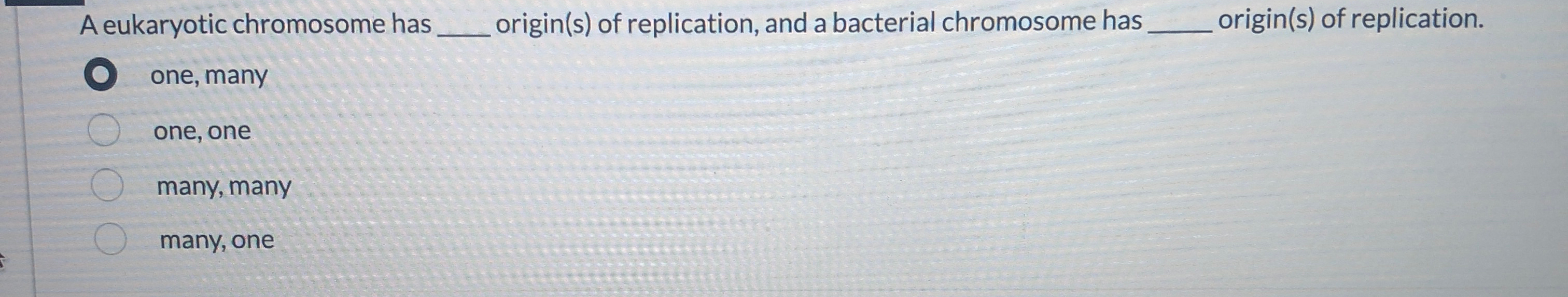 Solved A eukaryotic chromosome has q, ﻿origin(s) ﻿of | Chegg.com