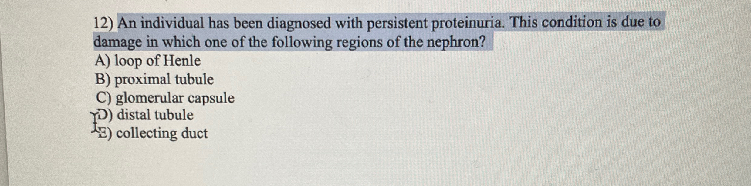 Solved An individual has been diagnosed with persistent | Chegg.com