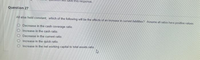 Solved All else held constant, which of the following will | Chegg.com