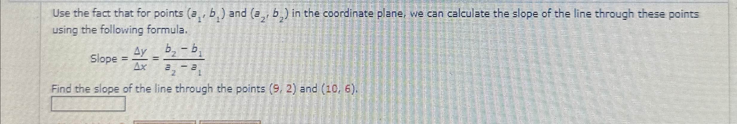 Solved Use the fact that for points (a1,b1) ﻿and (a2,b2) ﻿in | Chegg.com