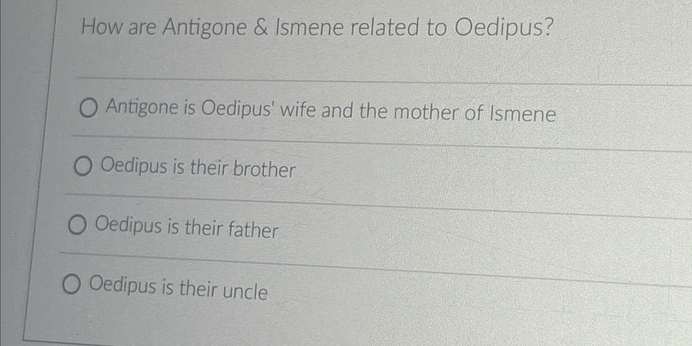 Solved How are Antigone & Ismene related to | Chegg.com