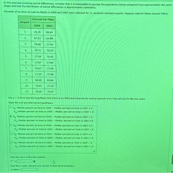 Solved In this exercise involving paired differences, | Chegg.com